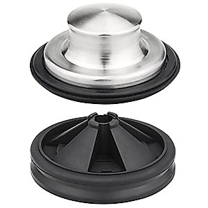 Garbage Disposal Stopper with Splash Guard, for Insinkerator Kitchen Sink Drain Plug Brushed Stainless Steel with 3 3/8" EPDM Splash Guard Set Ullnosoo