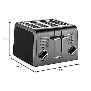 Cuisinart CPT-142BK 4-Slice Compact Plastic Toaster, Black