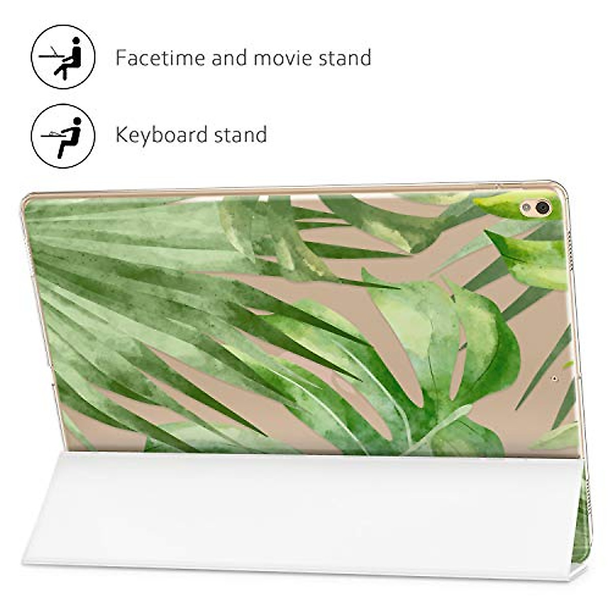 Vonna Case for Apple iPad Air 5th 2022 4th 2020 Gen 3th 10.2 12.9 Pro 11 10.5 9.7 Mini 6 5 4 3 2 1 Magnetic Closure Design Print Palm Leaf Slim Tropic Stand Watercolor Monstera Green Leaves vm252
