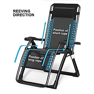 Universal Replacement Cords for Zero Gravity Chair 4 PCS Replacement Lace Cords (8 Cords(4 Longs + 4 Shorts), Black)