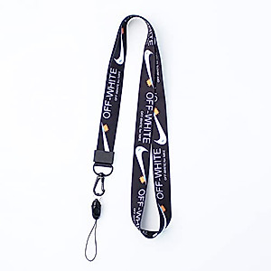 XIBINO 5pcs Off White Lanyard for Keys kdracoip Strap for Keychains ID Holder Key Phones with Quick Release Buckle Neck Lanyard (5 Colors)