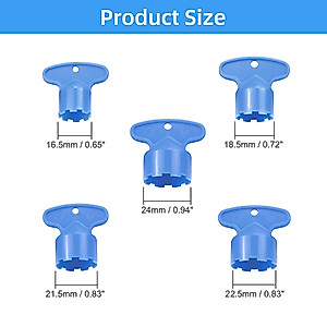 10 Pieces Cache Faucet Aerator Key, Aerator Wrench Cache Faucet Aerator Key with a Ring for Easy Storage Removal Wrench Tool for M16.5 M18.5 M21.5 M22.5 M24 Cache Aerators, 5 Set (Pack of 2)