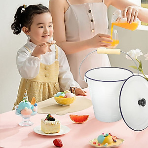 Cabilock Household Enamel Bucket Serving Bucket Liquid Container Milk Storage Bucket