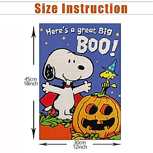 Halloween Garden Flag 12x18 Inch Spooky Boo Double Sided Vertical Farmhouse Decor for Seasonal Holiday Yard