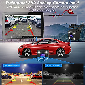 Single Din Bluetooth Car Stereo: 9 Inch IPS Touchscreen Audio with Carplay | Android Auto | MirrorLink | Backup Camera | FM/AM Car Radio | USB/SD/AUX-in | Fast Charging | Subwoofer