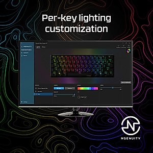 HyperX Alloy Origins 60 - Mechanical Gaming Keyboard, Ultra Compact 60% Form Factor, Double Shot PBT Keycaps, RGB LED Backlit, NGENUITY Software Compatible - Linear Red Switch (Renewed)