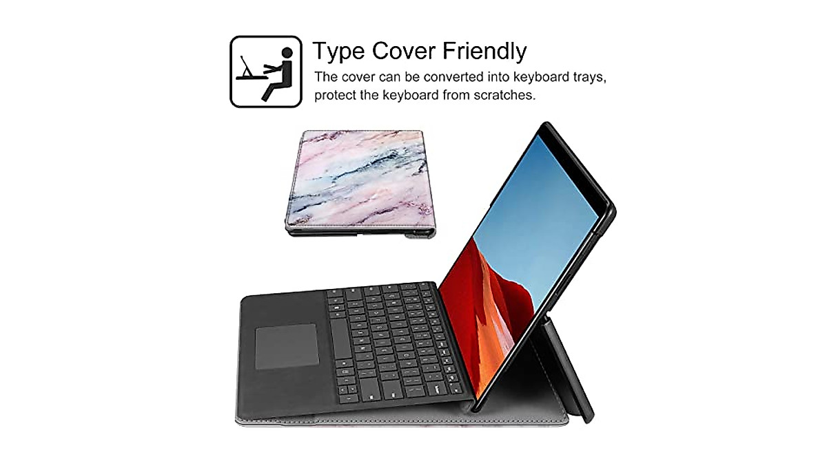 Fintie Case for Microsoft Surface Pro X - Marble Pink
