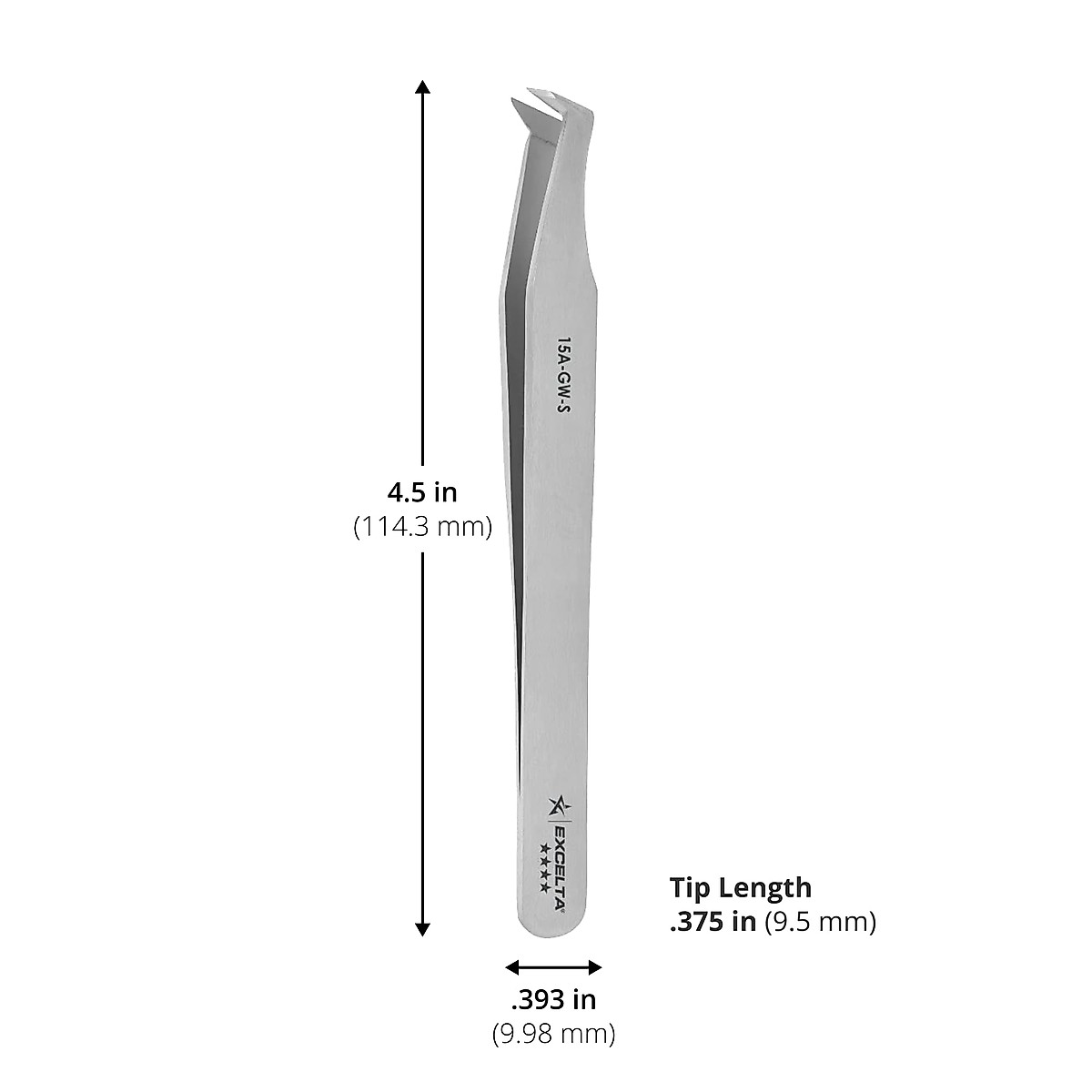 Excelta Cutting Tweezers, Medical Grade Stainless Steel, Ideal for Soft Wire Cutting, 70° Angulated Tip for High-Precision Cutting, Professional