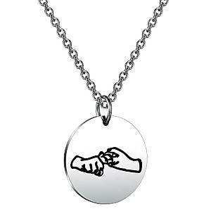 BEKECH ASL Necklace Friendship in Sign Language Charm Pendant Necklace Sign Language Jewelry ASL Friendship Gift ASL BFF Gift