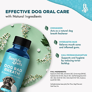 Dog Bad Breath Treatment & Dog Dental Care Solution - Natural Supplement for Canine Oral Health - Dog Tooth Pain Relief, Plaque Control, Gum Disease, Gingivitis - 400 Odorless, Tasteless Pills