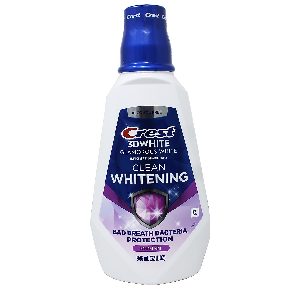 Crest 3D White Glamorous White Mouthwash, Alcohol Free Multi-Care Whitening Mouthwash, Arctic Mint, 32 fl oz (946 mL) - Pack of 3