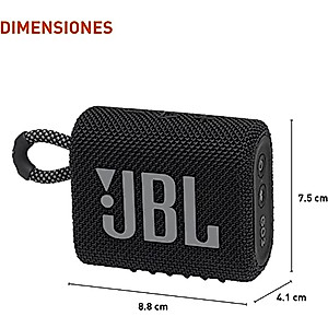 Boomph On-The-Go Kit: JBL Go 3 Portable Bluetooth Wireless Speaker, IP67 Waterproof and Dustproof Built-in Battery - Black