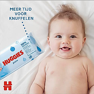 Huggies Pure Baby Wipes - 10 x Packs of 56 (560 Wipes)