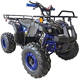 Upgraded 125cc Big ATV Automatic Transmission w/Reverse, LED Headlight, Big 19"/18" Tires (Factory Packaged) (Blue Color)