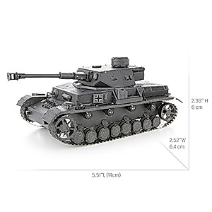 Fascinations Metal Earth Premium Series Panzer IV Tank 3D Metal Model Kit Bundle with Tweezers