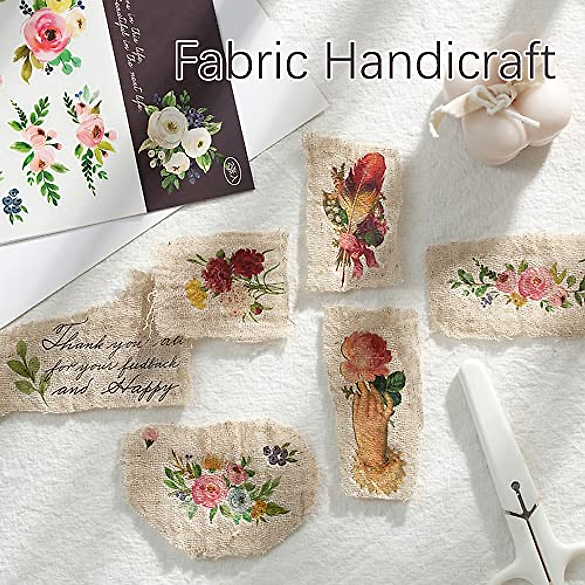 Morld 4 Pack Vintage Rub On Transfers Plant Stickers - 100 Pcs Flower Deco Sticker for Crafts, Wood, Furniture, Fabric, Journaling, Bullet Dairy, Scrapbooking, Planners, Nature Journal