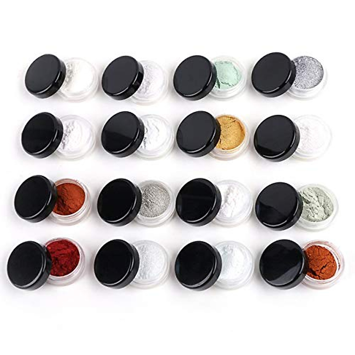 Tosnail 120 Pieces 3 Gram Clear Plastic Jars with Black Lids Round Storage Containers Lip Balm Containers Beads Organizer