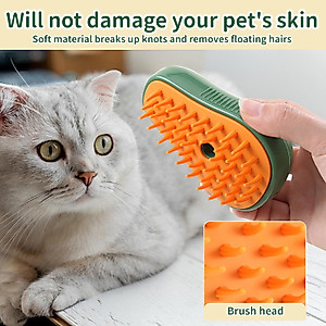 LUPAPA Steamy Cat Brush, 3 In 1 Pet Steam Brush, Pet Cleaning and Massage Brush, Used for Dandruff and Loose Hair on Cats, Suitable for Various Furry Pets, Green Avocado