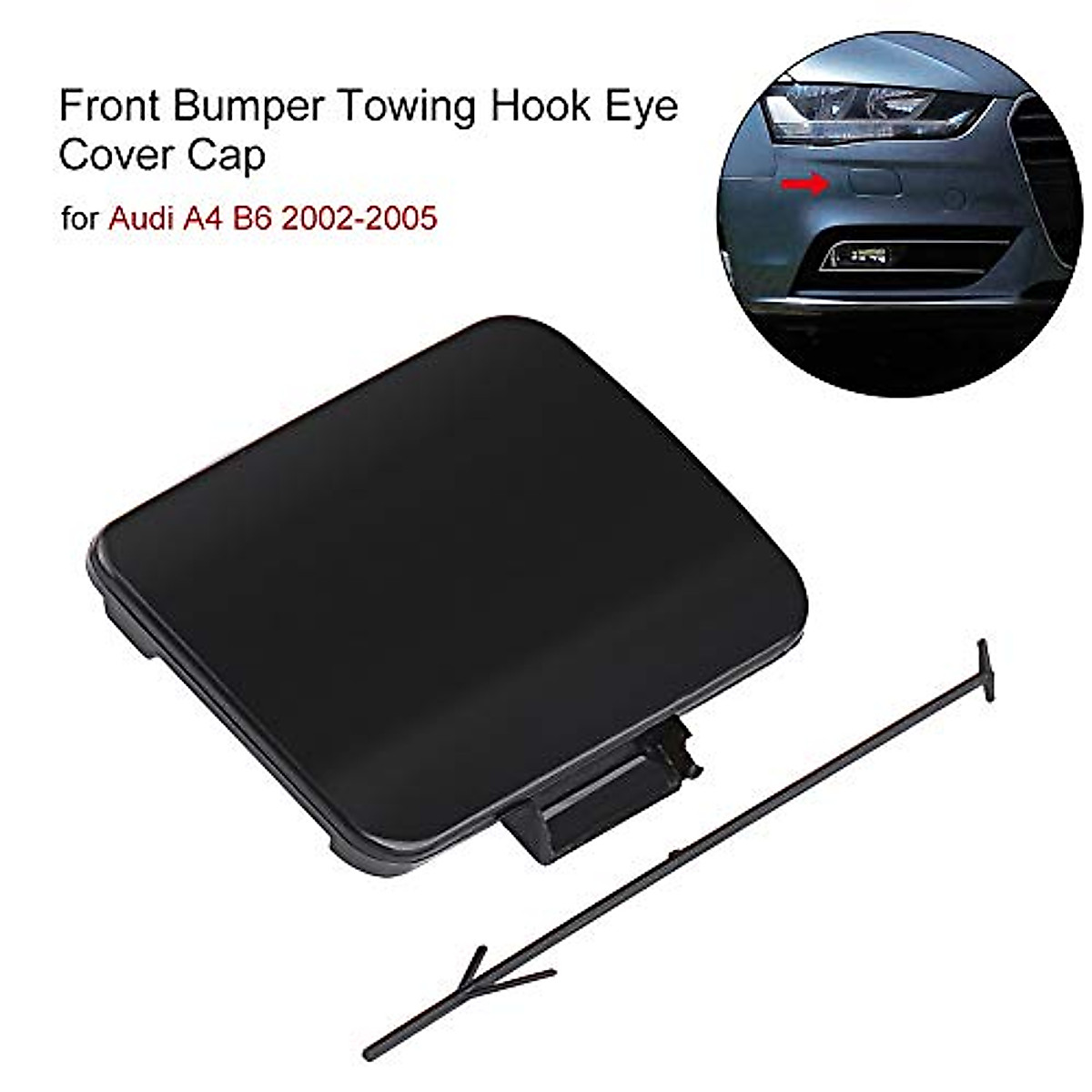 Tow Hook Cover,Front Bumper Towing Hook Eye Cover Cap for A4 B6 2002-2005 8E0807241C