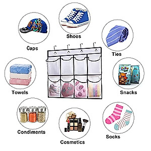 2 Pack Over The Door Shoe Organizer, Door Hanging Shoe Holder Rack Organizer Shoe Storage 24 Durable Mesh Pockets Works Well for Men and Women Kids Door Shoe Holder Rack, Closet Bedroom Bathroom