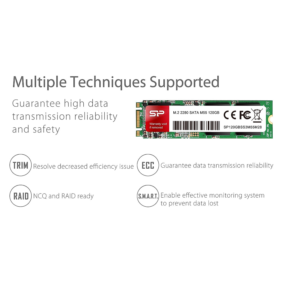 Silicon Power 120GB M55 M.2 2280 SSD With R/W Up To 550MB/s (SLC Cache for Speed Boost) SATA III Internal Solid State Drive for Ultrabooks and Tablets (SP120GBSS3M55M28)