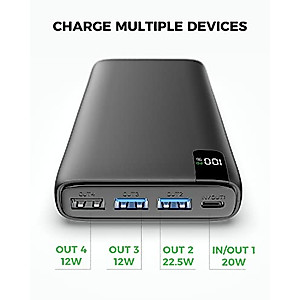 FEELLE Power Bank Portable Charger - 27000mAh USB C in & Out PD Fast Charger QC3.0 22.5W 4 Outputs External Battery Pack Compatible with iPhone, Samsung, Google, LG, Tablet and More