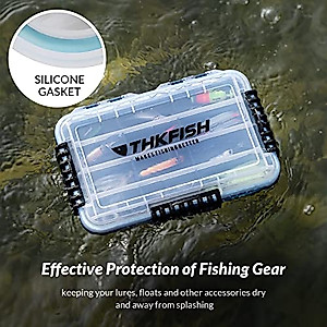 THKFISH Fishing Tackle Box 3600 Tackle Tray Floating Fishing Lure Box Storage Organizer Small Plastic Box with Adjustable Dividers,Sun-Proof 2PCS