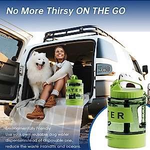 77oz Dog Water Bowl Dispenser, Dog Camping Essentials,Large Dog Travel Water Bottle with Pull-Out Drinking Bowl, Portable for Dog, Dog Beach Essentials Accessories, Car Water Bowl for Dogs, Bpa Free
