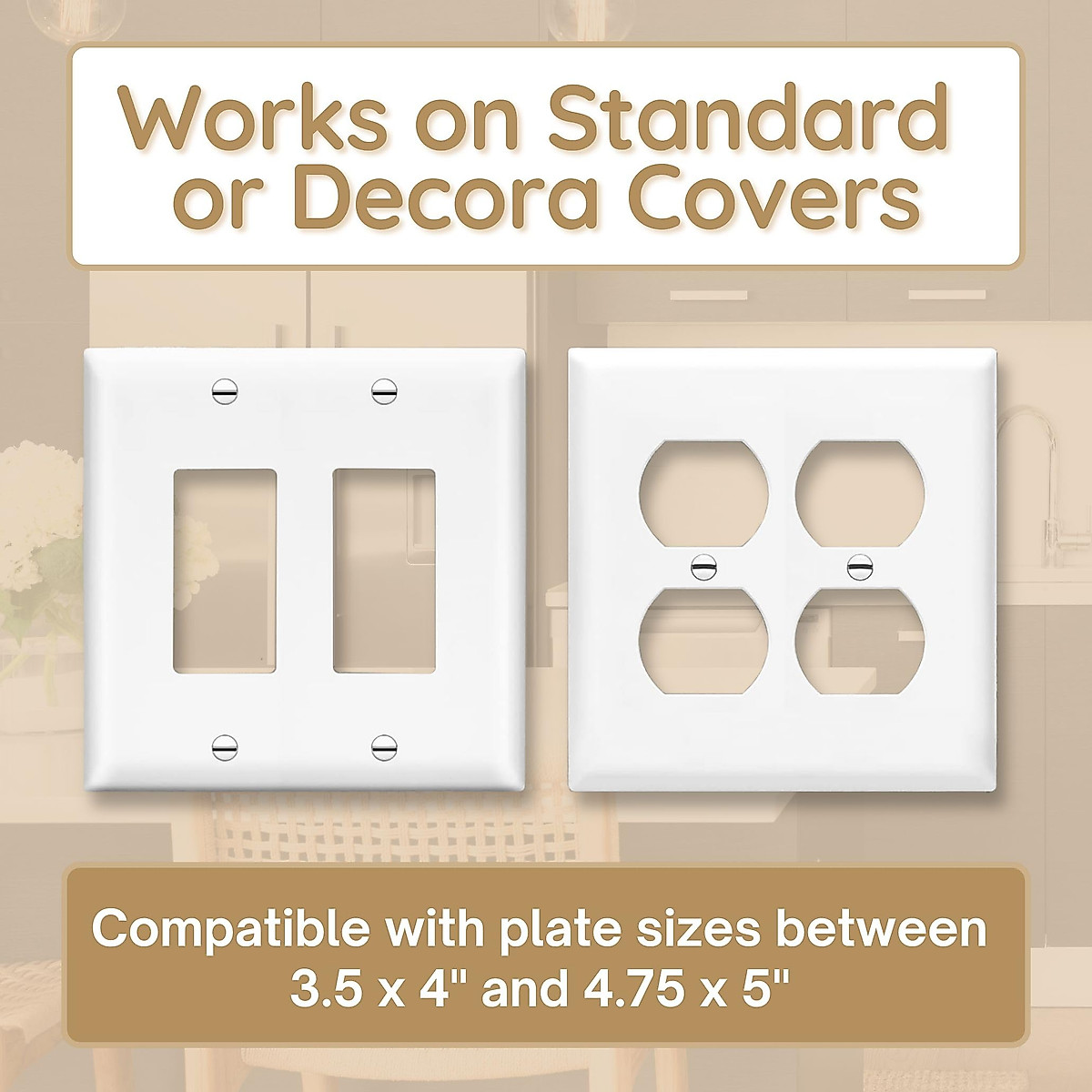 Storage Theory Power Perch Double Outlet Shelf - Convert Your Outlet into Display Shelves - Alexa Speaker Stand, Electric Toothbrush Holder - Light Socket Shelf 2 Pack, White