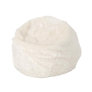 Christopher Knight Home Laraine Furry Glam White Faux Fur 3 Ft. Bean Bag, Small