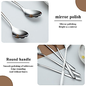 Evanda Long Handle Iced Tea Spoons Set of 12 Pieces, Stainless Steel Teaspoons, Stirring Bar Spoon, Coffee Spoon, Ice Cream Spoon, Cocktail Spoon, Dishwasher Safe