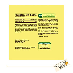 Spring Valley Essential Mineral Extra Strength Magnesium Tablets Dietary Supplement Nutritional Boost Gluten Free 400 mg, 250 Count Includes Asstd Collor Pill Organizer Me Gustas Sticker