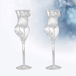URMAGIC 2 Pcs Novelty Wine Glasses, 7 Oz Naked Women Cocktail Glasses,Transparent Female Body Whiskey Glass,Beauty Body Shaped Champagne Goblet,Drinking Glasses,Juice Cup,Bar Party Decoration