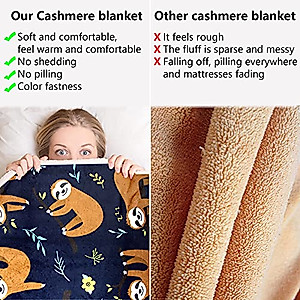Sloth Blanket Throw Kid Blanket Super Soft Cute Cartoon Sloth Gifts for Kids Adults Sloths Lovers Lightweight Flannel Throw Blanket for Chair Couch Bed Sofa 47x60 inch…