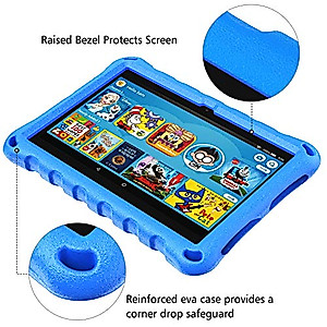 Fire HD 8 Tablet Case,Kindle Fire 8 Case,Fire Tablet 8 Case Kids(12th/10th Generation,2022/2020 Release),DiHines Kid-Proof Case for Amazon Fire HD 8 Plus Tablet, Blue