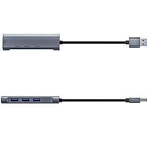 ACHORO 4 Ports Mini USB Hub – High Speed USB 3.0 Multiple USB Port Expender - Aluminium Alloy External USB Port for Laptop, Mac, PCs, – Portable Multi USB Port & Computer USB Hub (USB A 3.0 & 2.0)