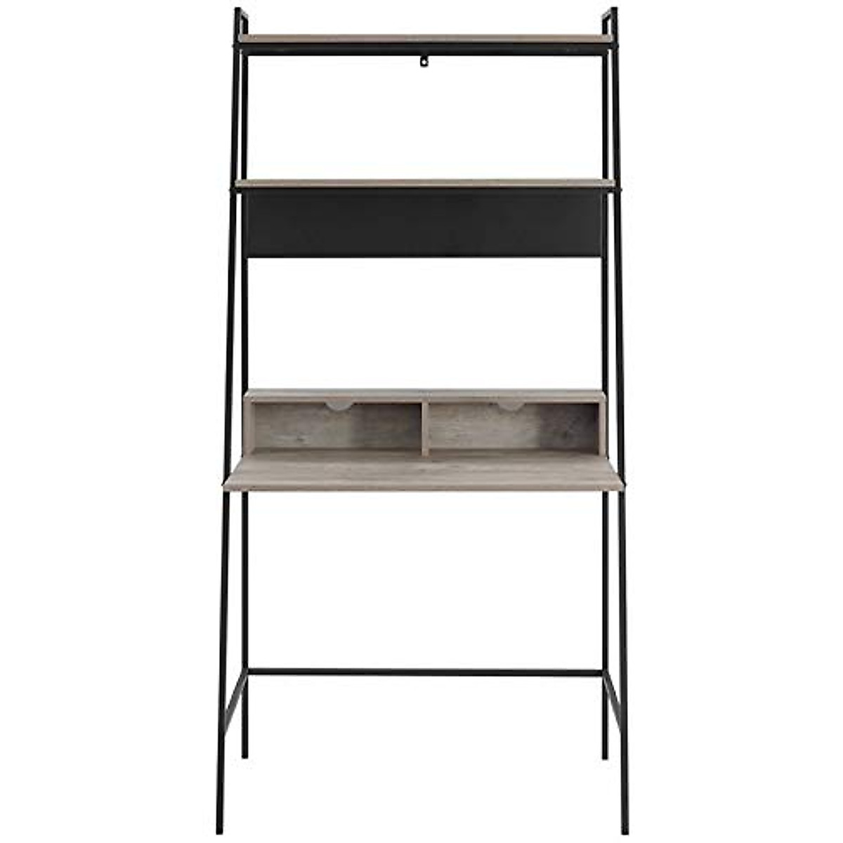 Walker Edison Freya Urban Industrial Ladder Desk with Metal Magnet Board, 36 Inch, Grey Wash