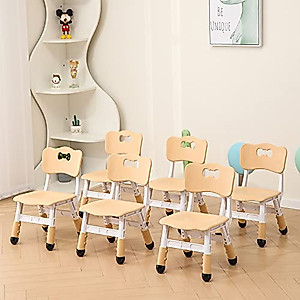 LUUYOUU Kids' Desk Chairs Adjustable Height is Suitable for Children's Chairs Used in Families, Schools and Day-Care Between 2-10 Years Old The Max Bearing Capacity is 220LB(5PCS-Mint Green)