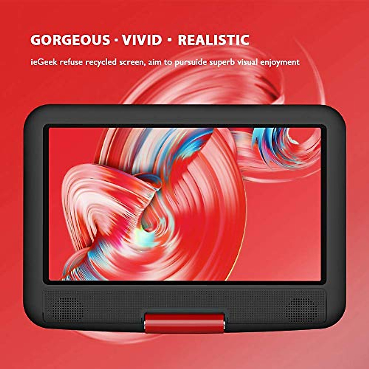ieGeek 16.9'' Black Large Screen Portable DVD Player and 11.5'' Red Portable DVD Player