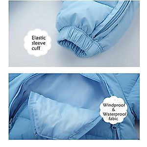 Ohrwurm Baby Winter One Piece Snowsuit with Hood Gloves Zipped Toddler Boys Girls Padded Sleepsuit Bodysuit for 18-30 Months Light Blue