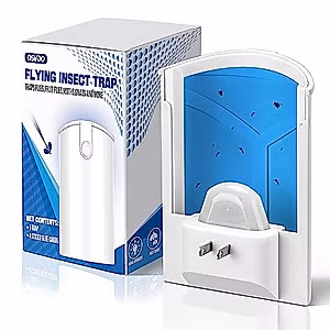 Flying Insect Trap, Indoor Plug-in Fly Trap for Home, Mosquito Killer Indoor Gnat Moth Catcher with Night UV Light, Mosquito Attractant Fly Bug Zapper for Home, Office (1 x Trap & 4 x Refills)