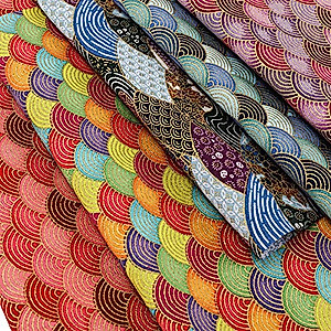 5PCS Floral Cotton Fabric Bundles 7.9 x 9.8 in Sewing Rectangular Bundle, Multi-Color Fabric Patchwork Fat Quarters Precut Fabric Scraps for Christmas DIY Quilting, 03