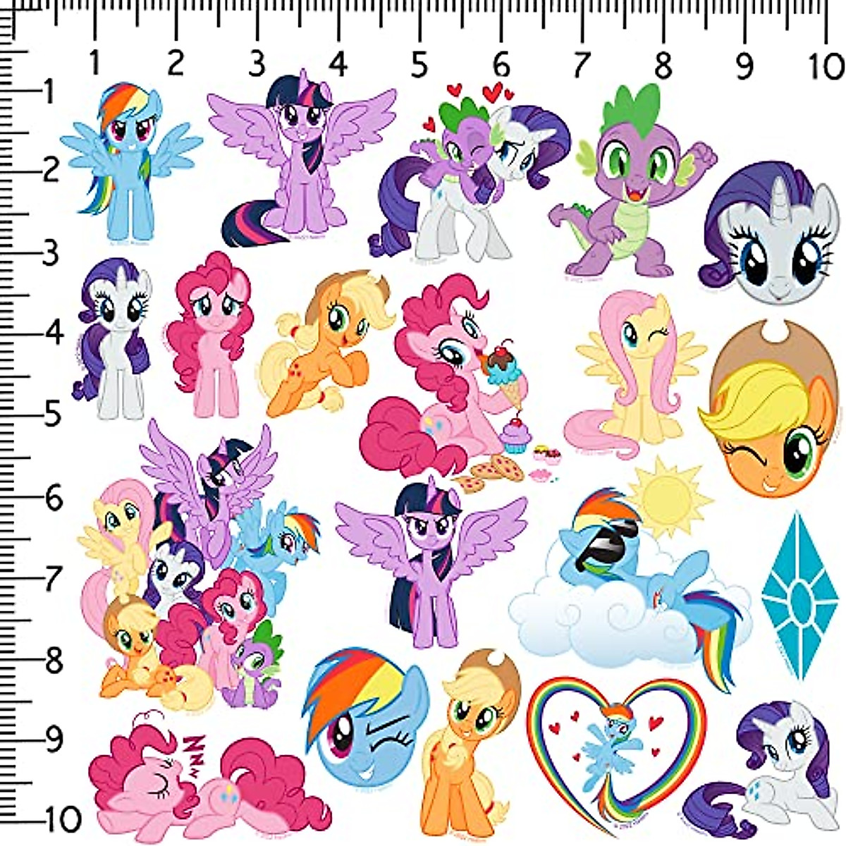 My Little Pony TV Friendship is Magic 50ct Vinyl Large Deluxe Stickers Variety Pack - Laptop, Water Bottle, Scrapbooking, Tablet, Skateboard, Indoor/Outdoor - Set of 50