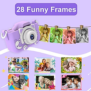 goopow Kids Selfie Camera, Christmas Birthday Gifts for Boys Age 3-9, HD Digital Video Cameras for Toddler, Portable Toy for 3 4 5 6 7 8 Year Old Boy&Girls with 32GB SD Card