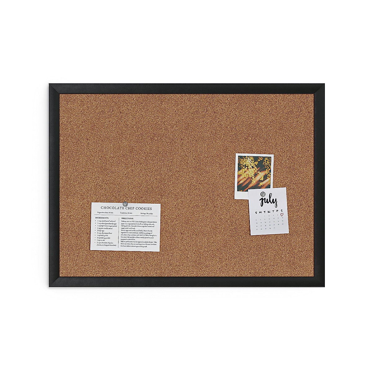 U Brands Cork Bulletin Board, 17" x 23", Black Wood Frame (026U00-01)
