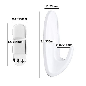 Gluest Adhesive Hooks 5pcs Shower Hooks Kitchen Medium Wall Hooks Hold Up to 22lbs Coat Hooks, Key Hooks for Robe Towel Hooks Hanger