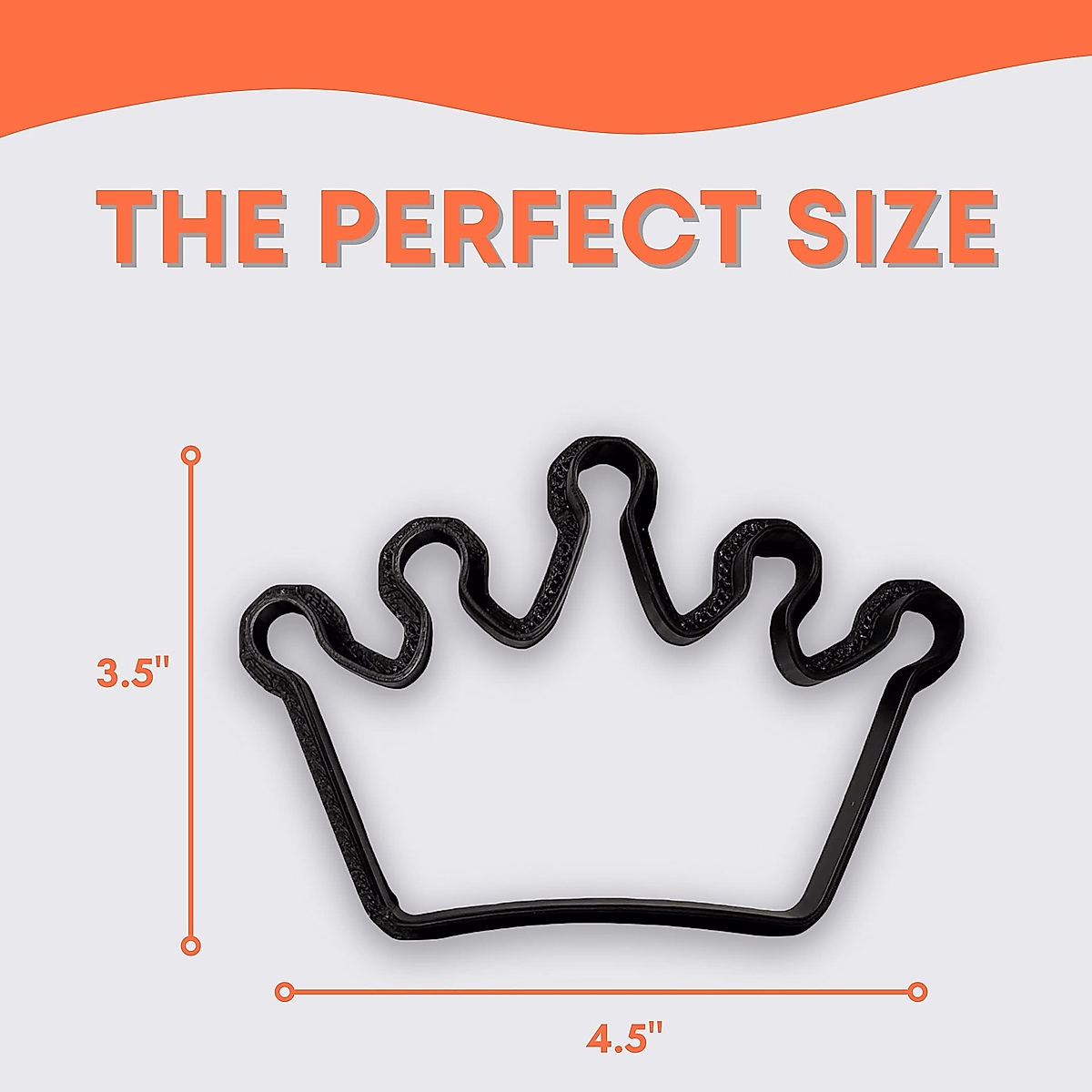 Crown Cookie Cutter with Easy to Push Design (4 inch)