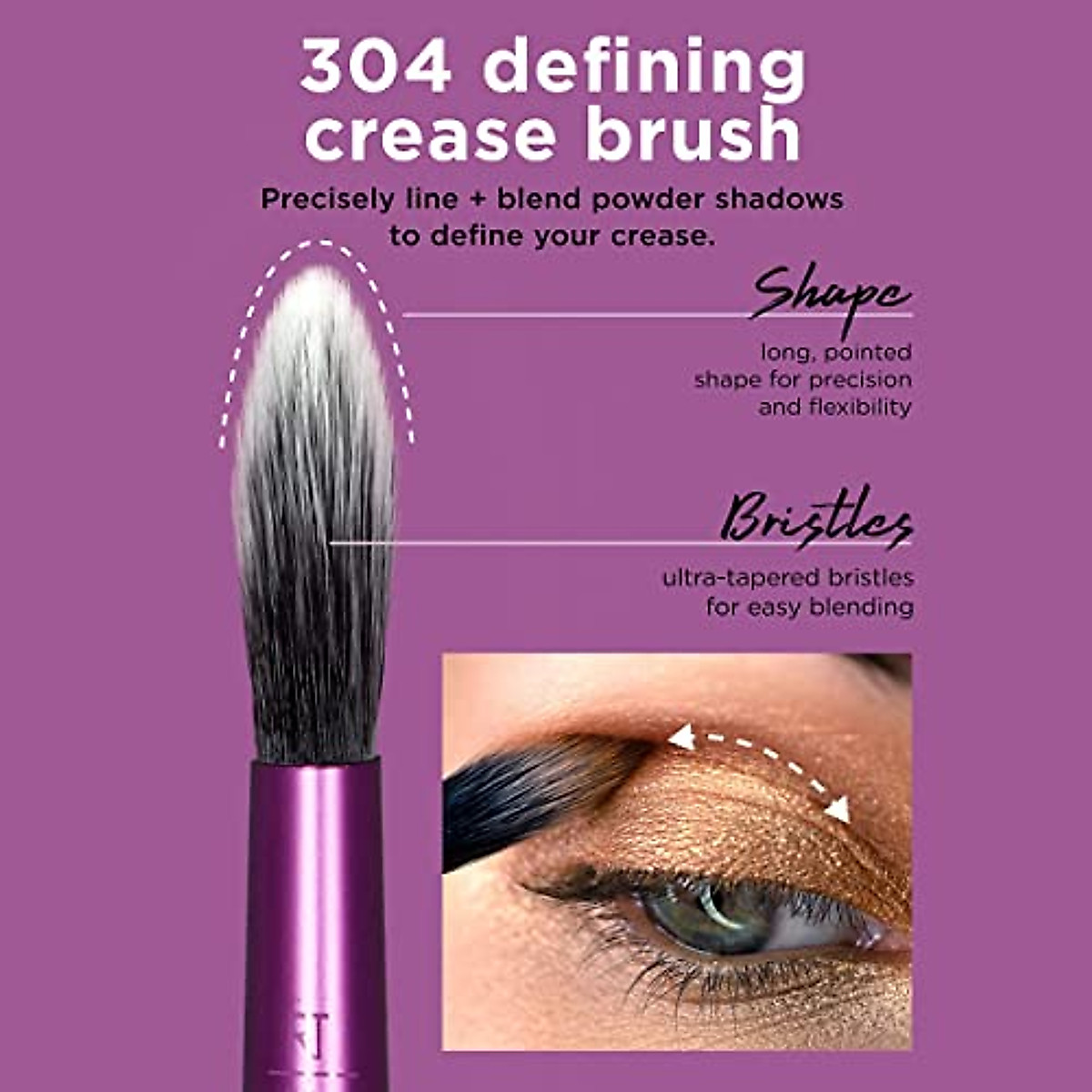 Real Techniques Everyday Eye Essentials Makeup Brush Kit, Eye Makeup Brushes for Eye Liner, Eyeshadow, Brows, & Lashes, Synthetic Bristles, Cruelty-Free & Vegan, 8 Piece Set