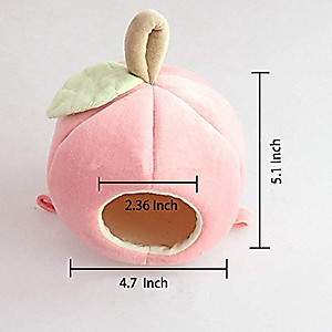 ANIAC Pet Winter Hanging Fruit House Hammock Warm Bed Nest Accessories for Hamster Guinea Pig Hedgehog Chinchilla Hamster and Small Animals (Pink)