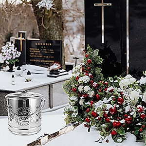 Housoutil 1PC Stainless Steel Paper Burn Barrel with Hook, Burn Barrel Incinerator Cage Can with Lid, Joss Paper Money Incinerator Can for Garden Paper Leaf Trash Backyard Bonfire 9.43X7.86inch.